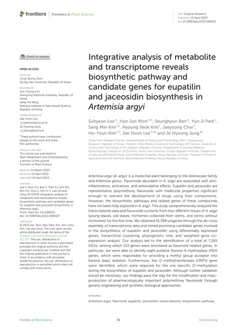 Pdf Integrative Analysis Of Metabolite And Transcriptome Reveals