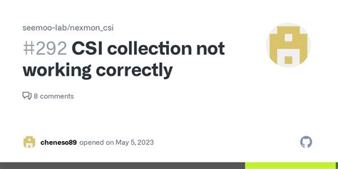 Csi Collection Not Working Correctly · Issue 292 · Seemoo Labnexmoncsi · Github