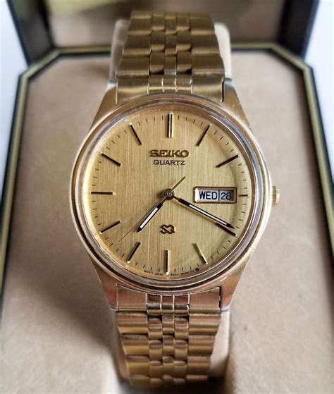 Vintage 1991 Seiko Sq Quartz Mens Watch W Box Book Rcpt 5y23 8049