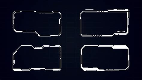 White Outline Frame Hud Modern Vector Design Vector Design Ticket Design Cyberpunk Design