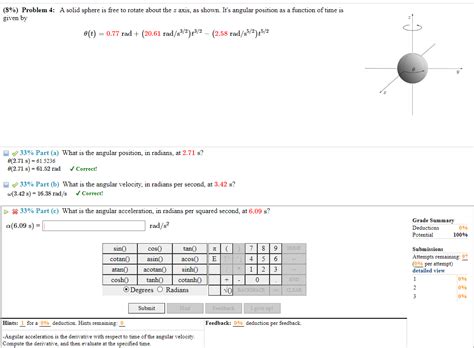 Solved Problem A Solid Sphere Is Free To Rotate Chegg