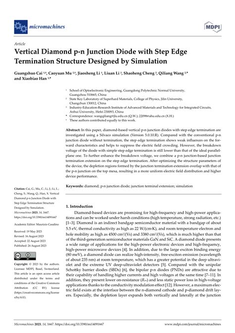 Pdf Vertical Diamond P N Junction Diode With Step Edge Termination Structure Designed By