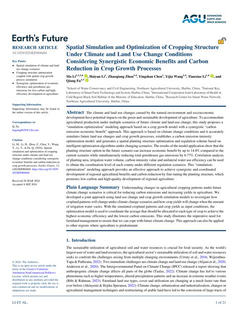 Pdf Spatial Simulation And Optimization Of Cropping Structure Under