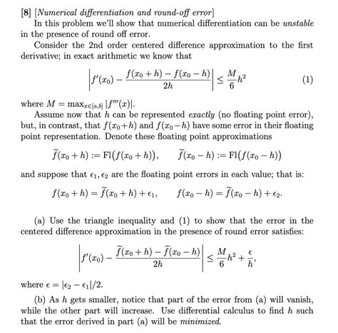 Answered 8 Numerical Differentiation And Bartleby