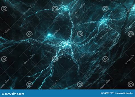 Glowing Neurons And Neural Network Connections Nodes Glowing Dark Minimalistic Science