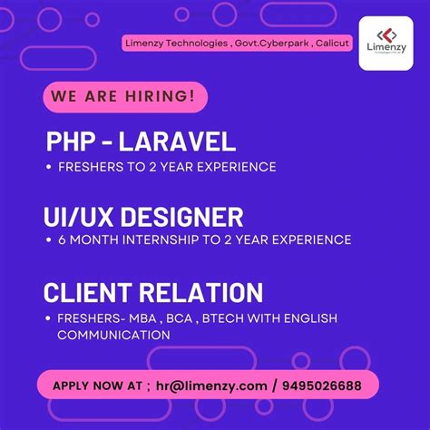 Hiring Uiuxdesigners Phpdeveloper Clientrelations Immediatejoiners