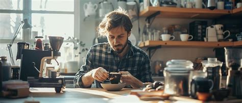 Rejuvenated Photographer Savoring Tea | Premium AI-generated image