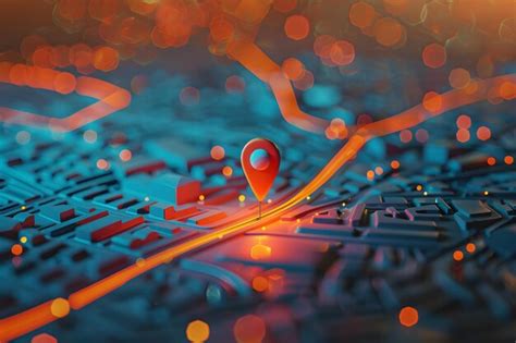 Digital Gps Location On Map With Pin Route Path Concept Premium Ai Generated Image