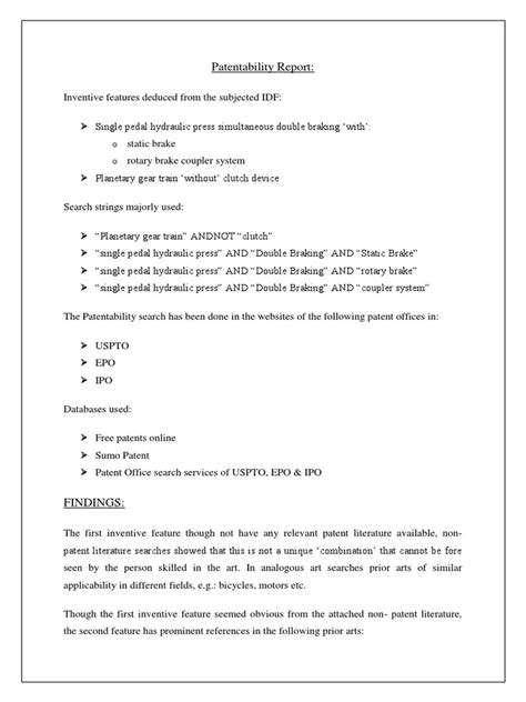 Patentability Report Pdf Prior Art Patent
