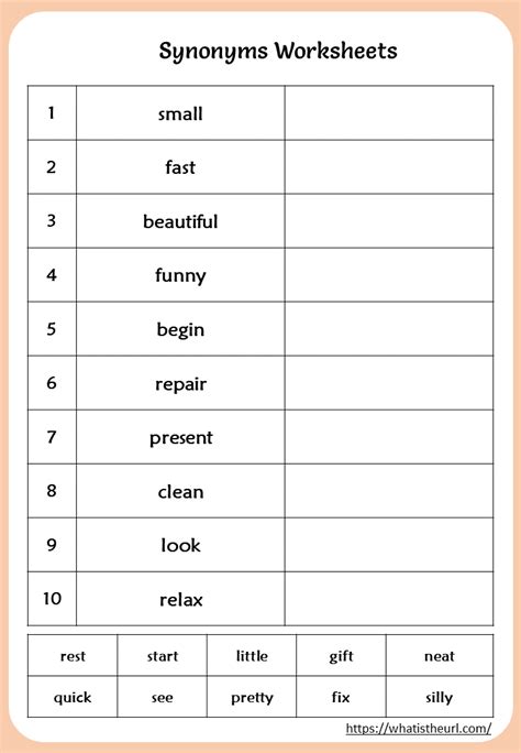 Synonyms For Grade 3 Worsheets Library Worksheets Library