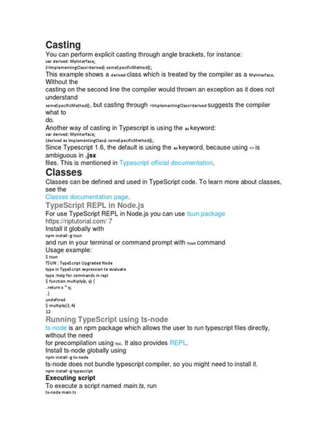 Casting Typescript Repl In Node Js Pdf Class Computer