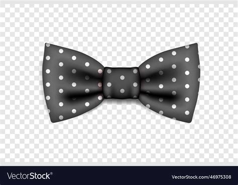 Icon Of A Black Polka Dot Bow Tie Highlighted Vector Image