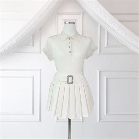 다음날출고 로저 큐빅 플리츠 스퀘어 보석 A라인 미니스커트 2color 에이블리