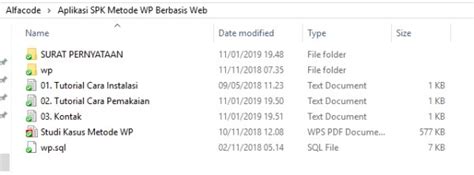 sistem pendukung keputusan metode wp berbasis web menggunakan php and mysql