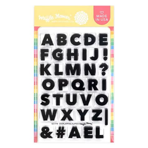 waffle flower clear stamps overlapping alpha 780348654010