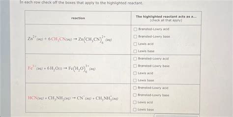 solved in each row check off the boxes that apply to the