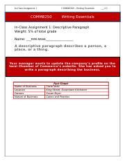 RIYA RANA Sept Docx In Class Assignment COMM Writing Essentials COMM