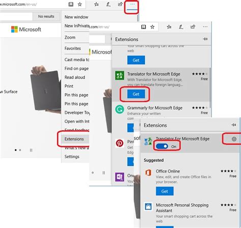 Manage Extensions On Edge Web Browser