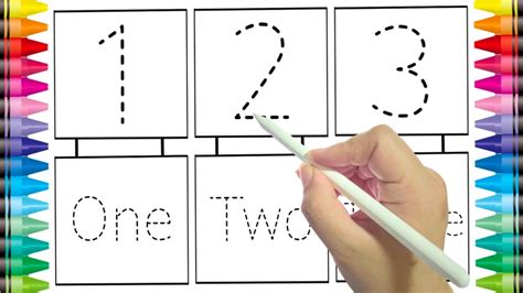 숫자놀이 유아와 아이들을 위한 그림자 점선따라 숫자 1부터 10까지 따라쓰기 Write Numbers Learn