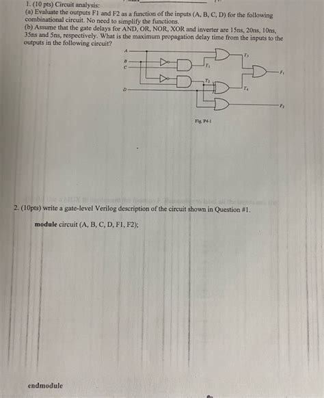 solved 1 10 pts circuit analysis a evaluate the