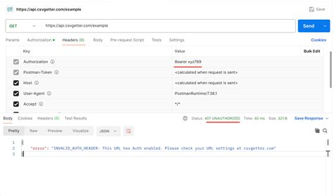 Authorization Bearer Token Example