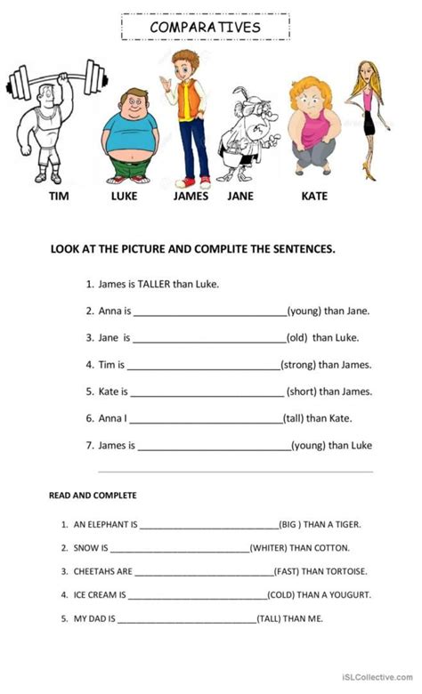 This Worksheet It S An Easy Introduction To Comparative It S Just