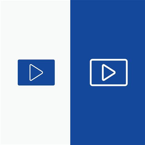 youtube paly video player line and glyph solid icon blue banner line