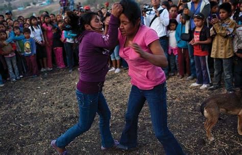 Women Fist Fights Festival In Mexico
