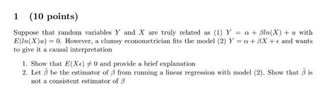 1 10 Points Suppose That Random Variables Y And X