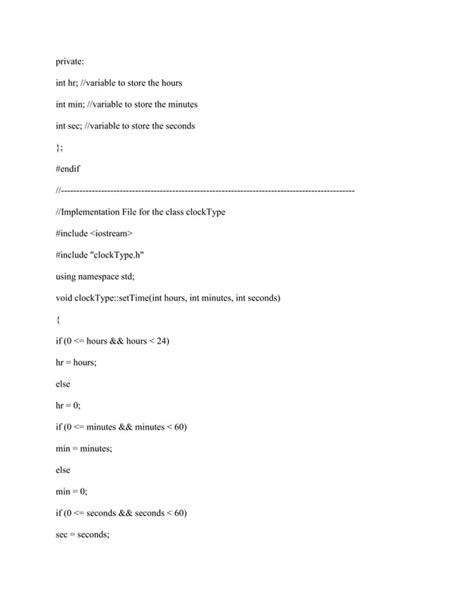 c c c in chapter 1 the class clocktype was designed to implem docx