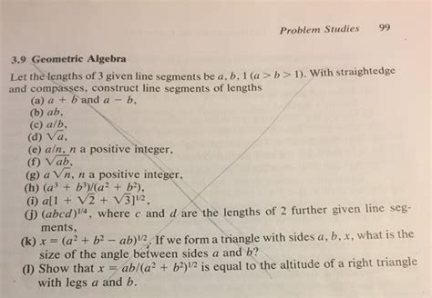solved let the lengths of 3 given line segments be a b 1 a