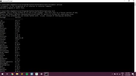 Getting An Error Streamlit Is Not Recognized As An Internal Or