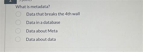 Solved What Is Metadatadata That Breaks The 4th Walldata In