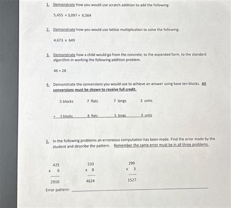 Solved 1 Demonstrate How You Would Use Scratch Addition To