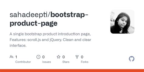 Github Sahadeeptibootstrap Product Page A Single Bootstrap Product