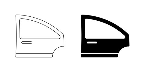 Side View Car Door Icon Set Isolated On White Background 52779189
