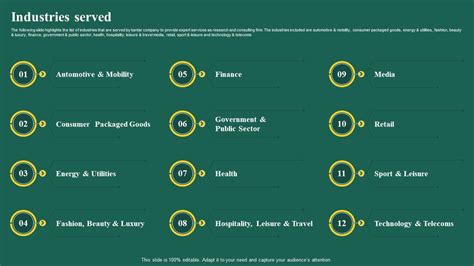 Brand Analytics Company Profile Industries Served Ppt Professional