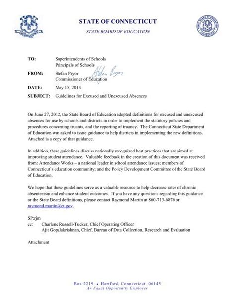 Guidelines For Excused And Unexcused Absences Connecticut