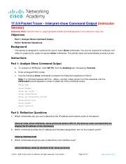 Analyzing Router Show Command Output For Network Analysis Course Hero