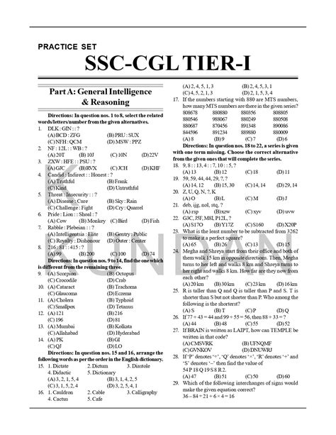 Ssc Cgl Practice Set Quiz 1pdf