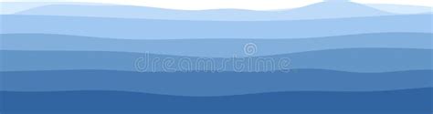 Abstract Blue Waves Calming Ocean Inspired Layers Of Blue Tones And Textures Stock Vector