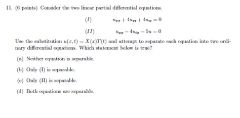 solved consider the two linear partial differential