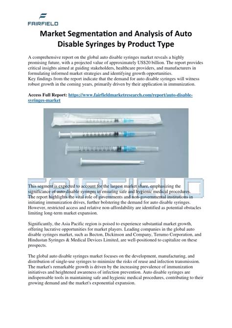 ppt market segmentation and analysis of auto disable syringes by