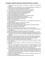 Possible-Questions-During-Proposal-Defense.docx - POSSIBLE COMMON QUESTIONS DURING PROPOSAL ...