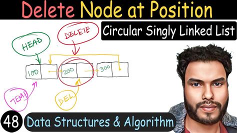 48 Delete Node At Position Circular Singly Linked List Dsa Tutorial Youtube
