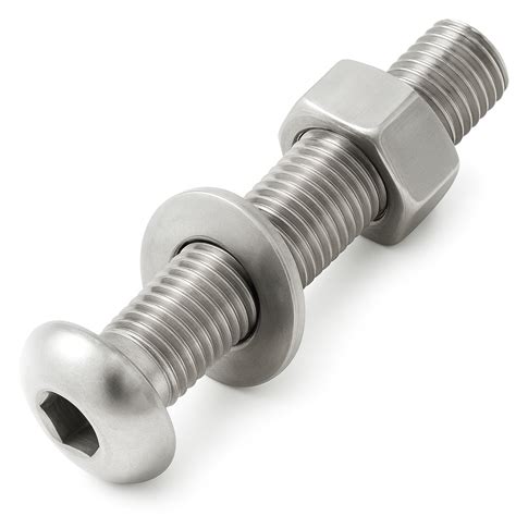 M12 X 90mm Socket Button Screw Nut And Washer Assembled Bolt A4 Marine
