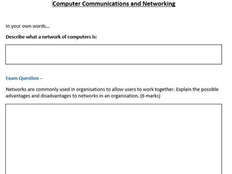 Computer Communications And Networks Ppt And Worksheet Gcse Computer