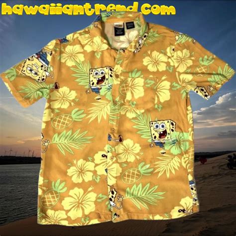 Spongebob Squarepants Button Up Yellow Theme Pineapple Hawaiian Shirt Hawaiiantrend