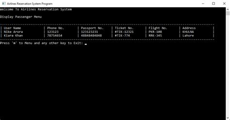 airlines reservation system project in c with mysql code with c