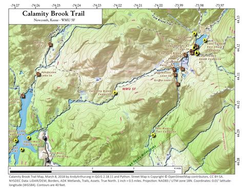 Map Calamity Brook Trail Andy